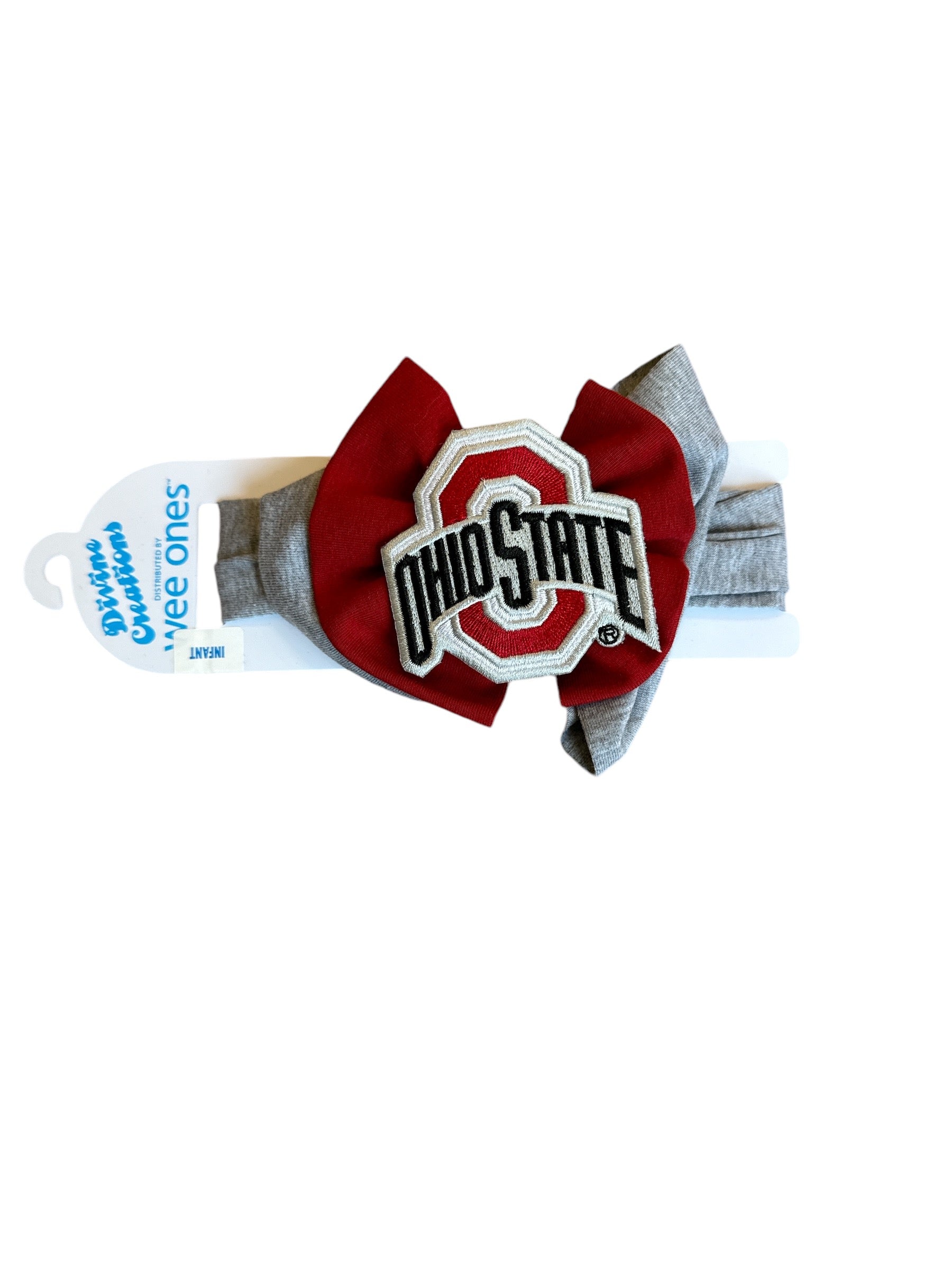 Wee Ones King Two Tone Ohio State Bow on Headband