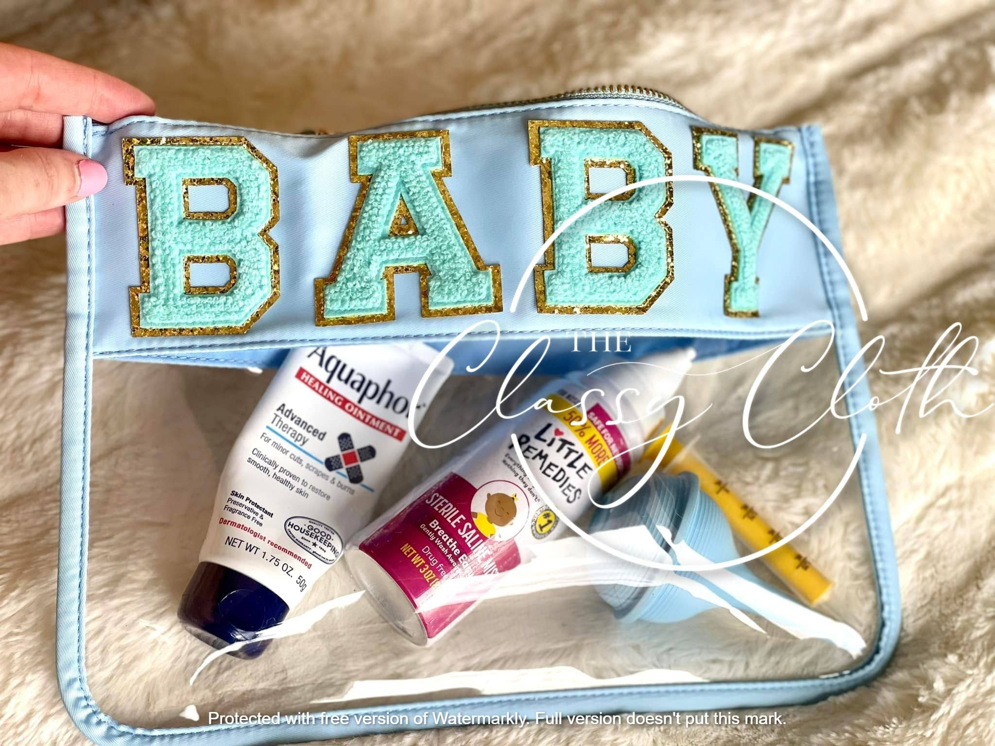 Baby Blue Clear Pouch